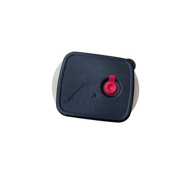 Tupperware | Kitchen | Tupperware Vented Rectangle Container Red Black ...